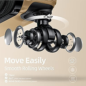 SHOWKOO Luggage Sets Expandable ABS Hardshell 3pcs Clearance Luggage Hardside Lightweight Durable Suitcase sets Spinner Wheels Suitcase with TSA Lock (Gold)