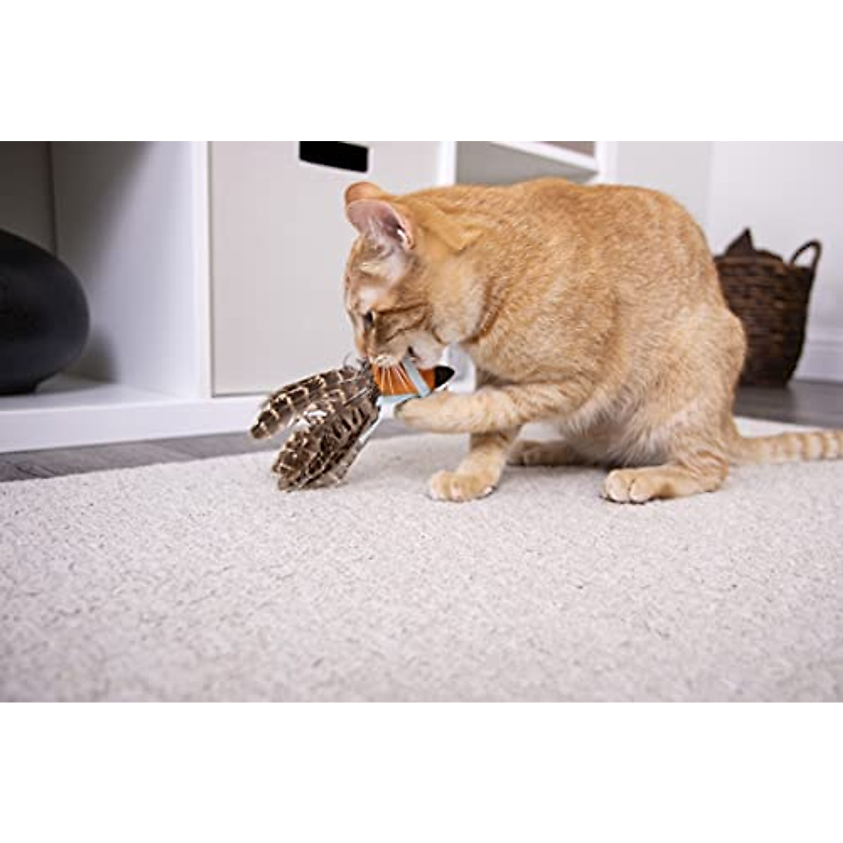 SmartyKat Toss-A-Fox Feather Toss & Chase Cat Toy, Randomly Selected Color - Brown OR White, One Size