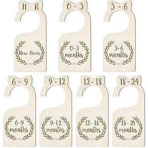 7pcs Baby Closet Dividers Wooden Baby Closet Organizers From Newborn to 24 Months for Nursery Decor
