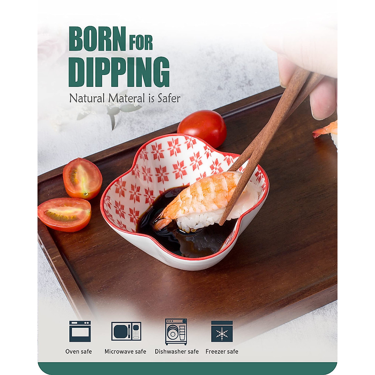 Lareina Soy Sauce Dishes Set of 6, 3 OZ Ceramic Charcuterie Board Bowls, Small Prep Bowls,Elegant Sushi Side Dishes for Ketchup, BBQ, Seasoning, Condiments, Great Housewarming Gifts