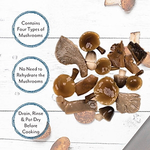 Roland Foods Premium Canned Wild Forest Mushrooms, 14.1 Ounce Can, Pack of 4