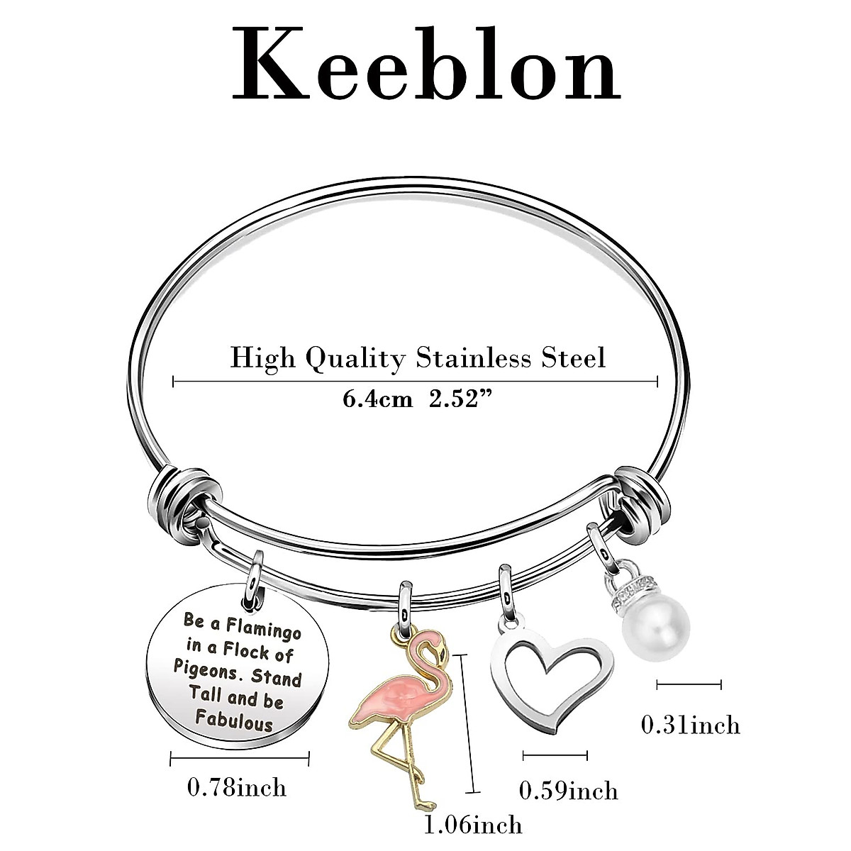 Flamingo Bracelet Gift for Women Flamingo Jewelry Be A Flamingo in A Flock of Pigeons Bangle Bracelet Gift for Flamingo Lovers (Be a flamingo)