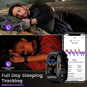 KOSPET Health & Fitness Tracker 50+Days Standby Battery Life Smart Watch, 100 Meter Waterproof 3D Curved Corning Gorilla Glass Full Metal 70 Sports Modes 24H Smart Sleep Tracking, AMOLED Display