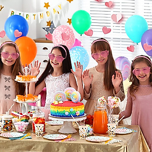 Macarrie 32 Pieces Valentine's Day Heart Headband Heart Sunglasses Heart Glitter Cupid Headband Sequin Headband for Party Props (Pink)