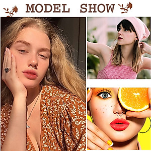 Ubjuliwa 9Pcs Septum Jewelry 16G Daith Earrings Hinged Hoop Nose Rings 316L Stainless Steel Septum Clicker CZ Rings for Women Rose Gold Cartilage Helix Tragus Rook Hoop Daith Earrings 8MM Style B