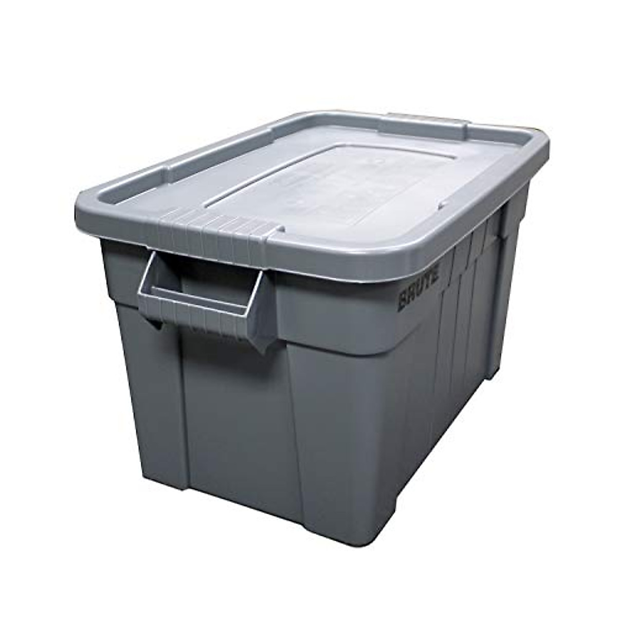 Rubbermaid Commercial Products BRUTE Tote Storage Bin with Lid, 20-Gallon, Gray, Rugged/Reusable Boxes for Moving/Camping/Garage/Basement Storage, Pack of 6