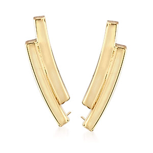 RS Pure by Ross-Simons 14kt Yellow Gold Mini Double-Curve Ear Climbers