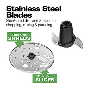 Hamilton Beach Food Processor & Vegetable Chopper for Slicing, Shredding, Mincing, and Puree, 8 Cup, Black