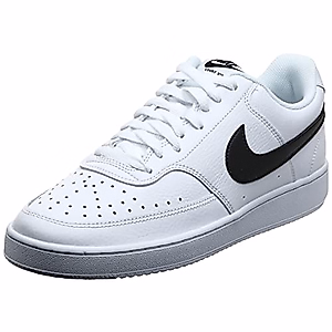 Nike Men's Court Vision Low Sneaker, White/Blackwhite, 10.5 Regular US