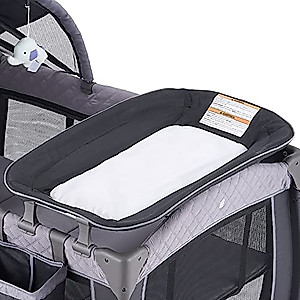 Pamo Babe Portable Baby Nursery Center Baby Playard, Foldable Baby Crib with Changing Table & Wheels(Grey)