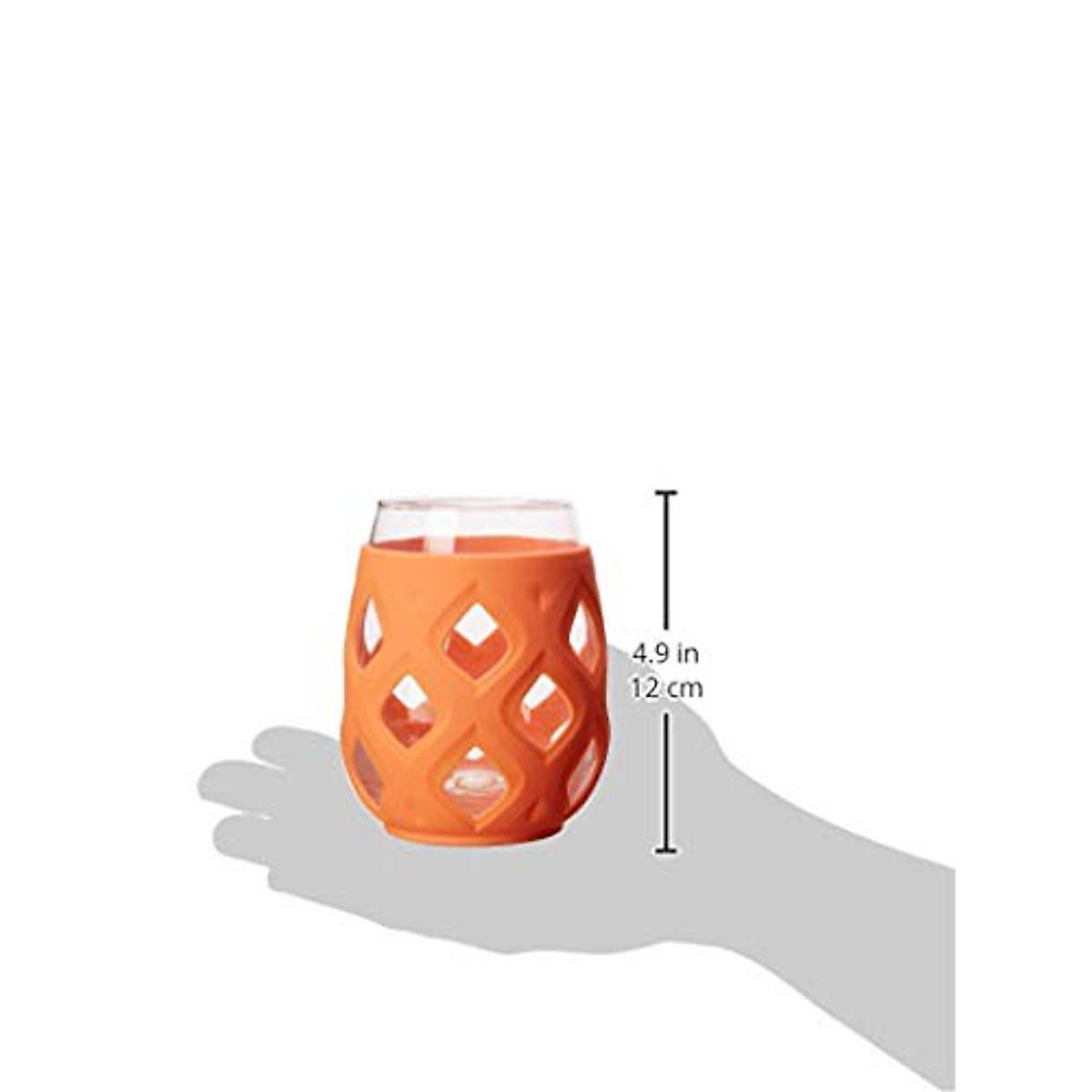 Ello Cru Stemless Glass Wine Set with Protective Silicone Sleeve, Perfect for Gifting, Travel and Entertaining, BPA Free, Dishwasher Safe, Set of 4, Paloma, 17oz