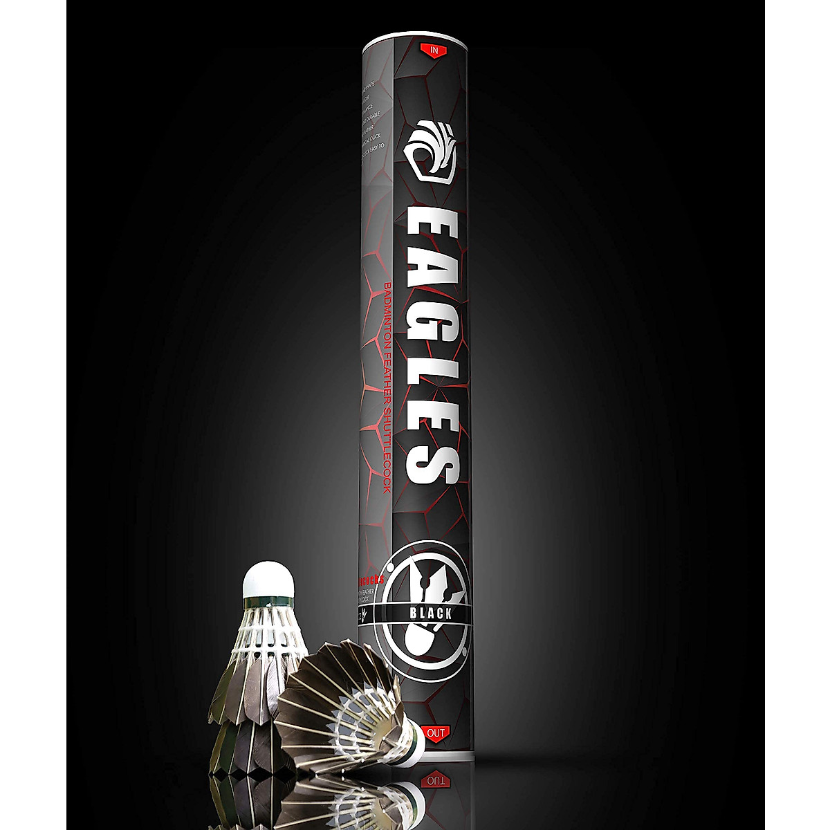 EAGLES Badminton Birdies Feather Bedminton Shuttlecocks- Birdie Ball for Indoor and Outdoor Matches ~ Highly Stable & Durable Shuttle Balls (Black)