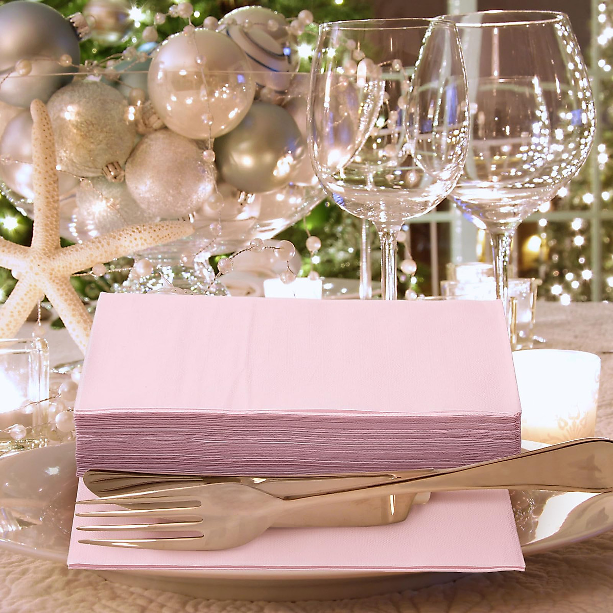 300 Pcs 2 Ply Cocktail Napkin Disposable Soft Napkins for Dinner Wedding Party Birthday Bridal Anniversary Reception, 13 x 16 Inches (Green)