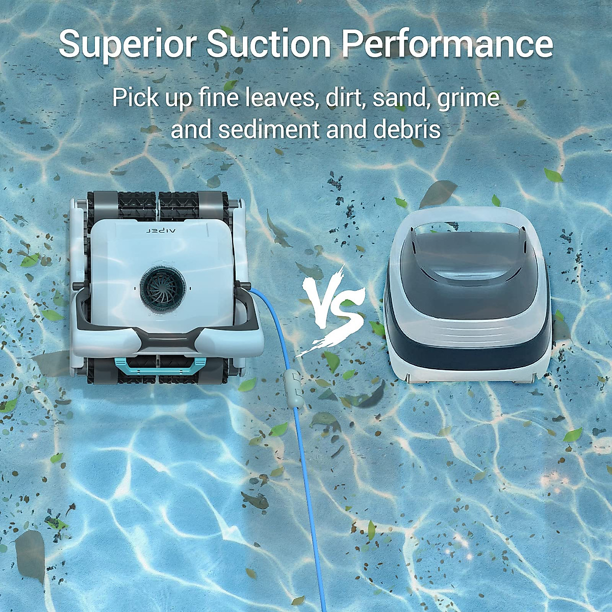 AIPER Upgrade Corded Remote Control Robotic Pool Cleaner with Waterline Scrubbing, Powerful 200W Triple Motors,Great Pool Robot Vaccum Ideal for Inground Pools, Gray (Orca 2000)