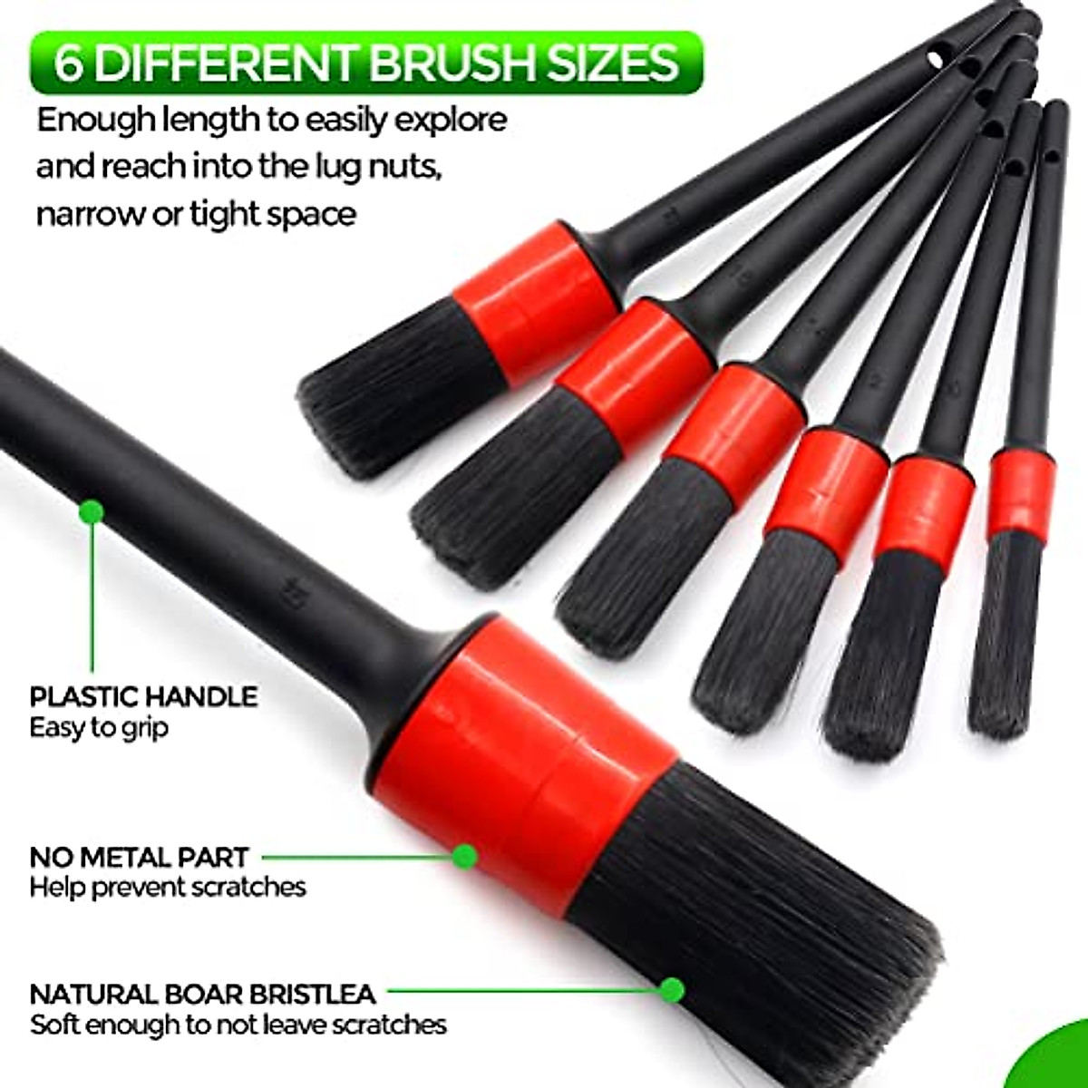 BEIJITA 11Pcs Car Cleaning Brushes,Auto Detailing Brushes Set for Cleaning Wheels, Car Interior Detailing Kit for Cars,Tire Brush,Chemical Guys, Exterior, Leather, Air Vents Car Detailing Kit