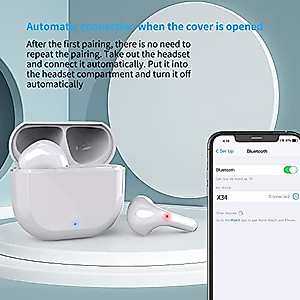 Tikgram Smart Touch Wireless Earbuds, Bluetooth 5.1, Wireless Earbuds Charging Box, in-Ear Earbuds Built-in Microphone IPX5 Automatic Pairing,Bluetooth Earbuds Wireless Headphones for Android