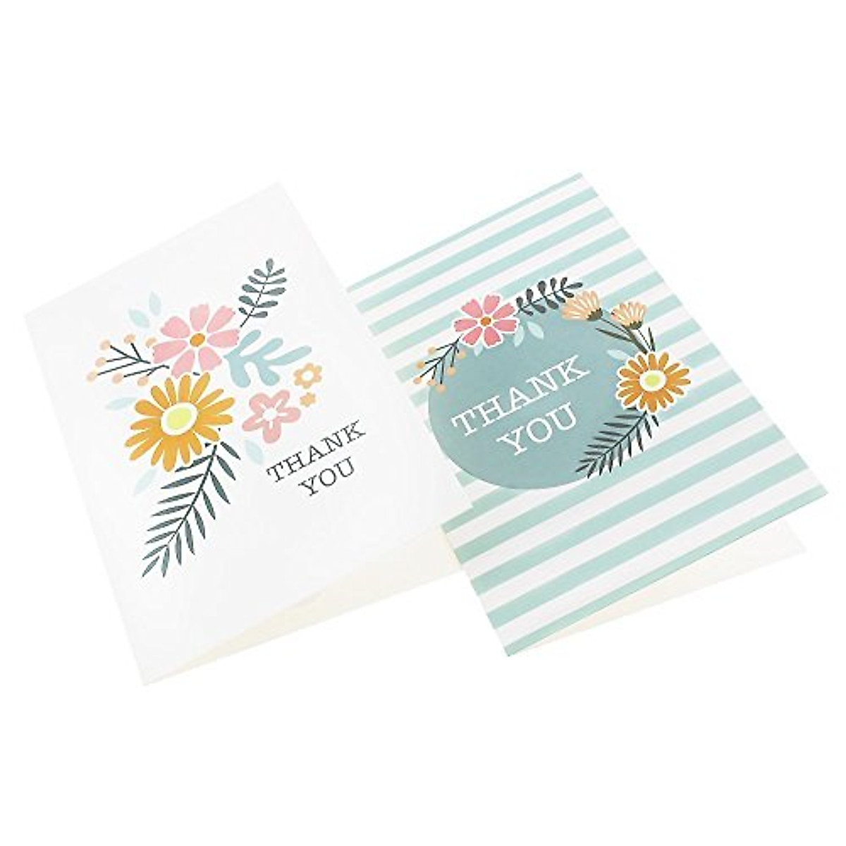 96-Count Thank You Cards with Envelopes, Bulk Box Set Blank Thank You Greeting Notes for Baby and Bridal Shower Graduation Birthday Wedding Party, 12 All Occasion Assorted Floral Designs, 4 x 6 inches