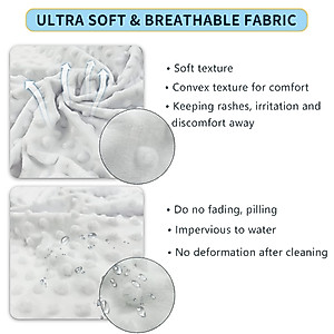 Aufisi Changing Pad Cover 2 Pack, Ultra Soft Minky Dots Plush Diaper Changing Table Sheets for Baby Boys and Girls Infants Unisex Breathable Wipeable, White and Dark Grey