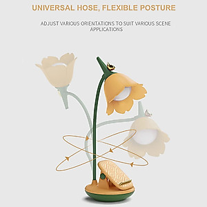 LED Desk Lamp Clip on Lamp Cordless Table Light Adjustable Gooseneck Dimmable Touch Rechargeable Battery Eye-Caring Night Light for Kids,Mini Cute Lamp for College Dorm Bedroom Reading (Yellow)