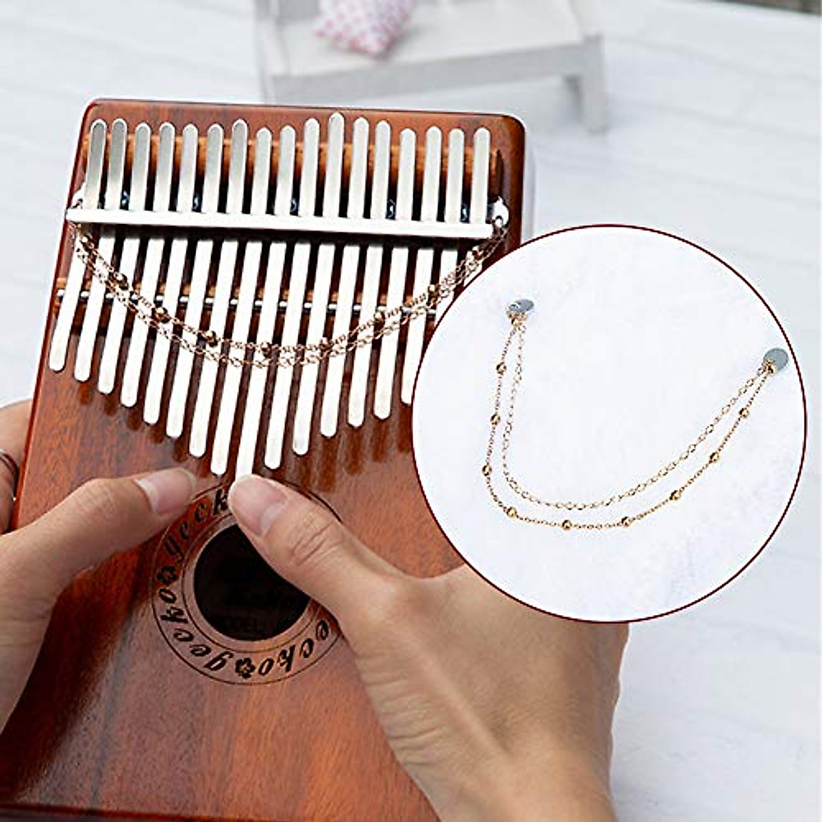 Tremolo Chain for Kalimba Piano Chain Sand Chain for Finger Piano Thumb Piano Sound Performance Improve Musical Chain Instrument