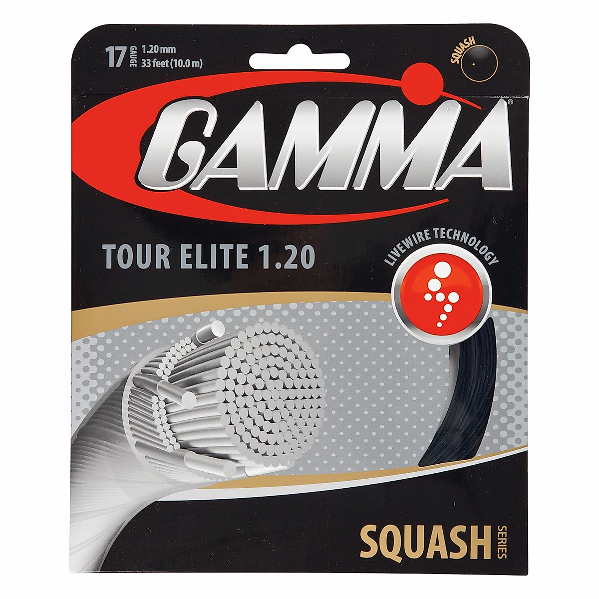 Gamma Tour Elite Squash 17 gauge, 1.20 mm/ 33 feet(10.0m) String