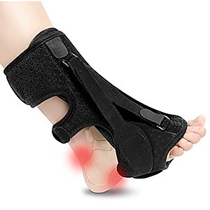 IKUSELY Upgrade Plantar Fasciitis Night Splint, Plantar Fasciitis Relief Brace, 3 Adjustable Straps Plantar Fasciitis Night Splint Relief Plantar Fasciitis, Foot Drop, Achilles Tendonitis, Day&Night (Black) (Black)