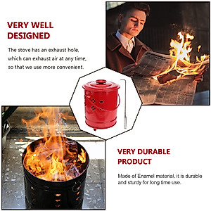 DOITOOL 1 Set Incinerator Can Stainless Steel Burn Barrel Household Burning Paper Bucket with Hooks Barrel Fire Pit Burn Cage for Paper Leaf Yard Waste Trash 9. 04X9. 04X7. 47inch