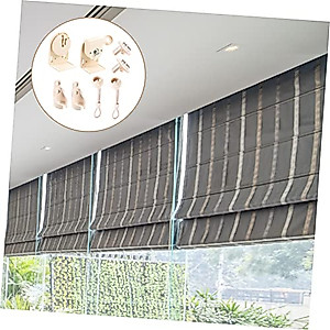 DECHOUS 4 Sets Bracket Mounting Sun Shades Ring Bungee Cap Shower Holder Twin Crank of Cordless Over Windproof Kit Exterior End Curtain Bunk Headrail Bottom Shutter Blinds Rod Bed