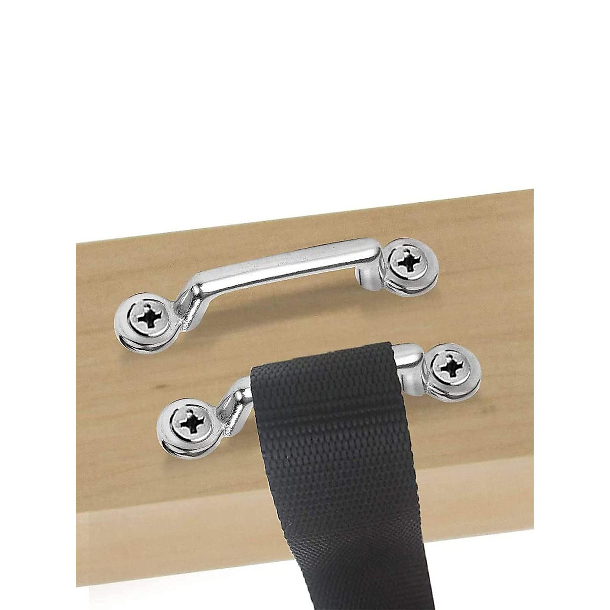 Abimars Bimini Top Strap Pad Eye Footman Loop, 12PCS 316 Stainless Steel Footman's Loop for 1in or 1 1/2in Tie Down Strap, Kayak Deck Loops, Tie Down Anchor Point