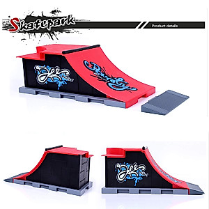 CS COSDDI Skateboard Ramp Set – Finger Skateboard Set with Fingerboards, Fingerboard Skate Park Ramp, DIY Assembly Mini Finger Skateboard Ultimate Park Set Ramps for Kids Birthday Gift(C)