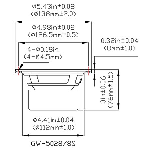 Goldwood Sound, Inc. GW-5028/S Shielded 5.25"" Woofer 130 Watt 8ohm Replacement Speaker, Black