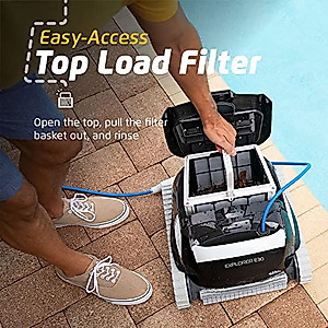 Dolphin Explorer E30 Robotic Pool Vacuum Cleaner with Wi-Fi Control — Large Capacity, Top Load Filter Basket is Simple to Clean — Powerful Suction Captures Small Debris — Ideal for All Pool Types