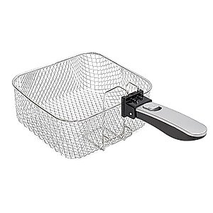 West Bend Deep Fryer with Adjustable Temperature Control Nonstick Basket Easy-View Window and Temperature Guide, Folding Handle and Locking Cover for Easy Storage, 3-Liter, Silver,Black, DFWB3LBK13