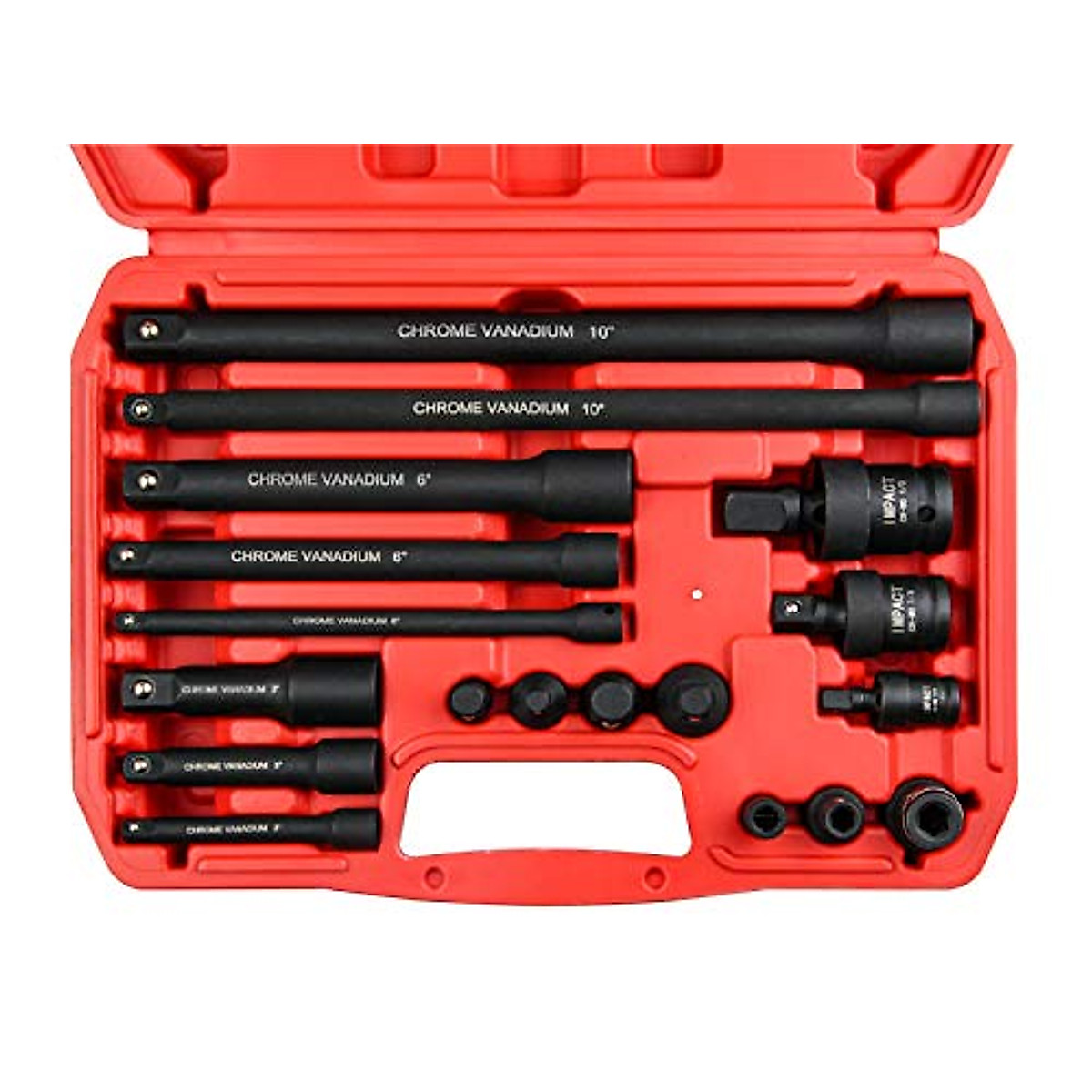 SEKETMAN 18-Piece Drive Tool Accessory Set,Includes Socket Adapters, Extensions and Universal Joints and Impact Coupler, Professional Socket Accessories