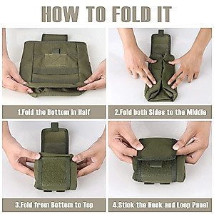 WYNEX Molle Dump Pouch, Tactical Dump Pouch Foldable Mag Dump Pouch Magazine Utility Roll Up Wiast Bag Drawstring for Belt Pack Accessories