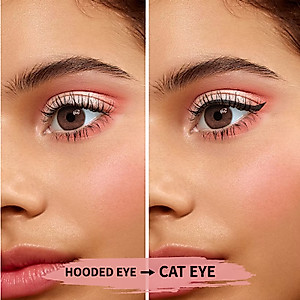 Cilrofelr 4 in 1 Eyeliner Stencils for Hooded Eyes, Reusable Eyeliner Stencils Tool, Multi-purpose Makeup Tool for Winged Eyeliner, Defined Eyebrows, Face Contour and Lip Line - Pink