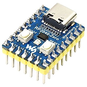 waveshare RP2040-Zero Mini Board with Pre-Soldered Header,Pico-Like MCU Board Based on Raspberry Pi MCU RP2040 Dual-Core Arm Cortex M0+ Processor Support C/C++, MicroPython