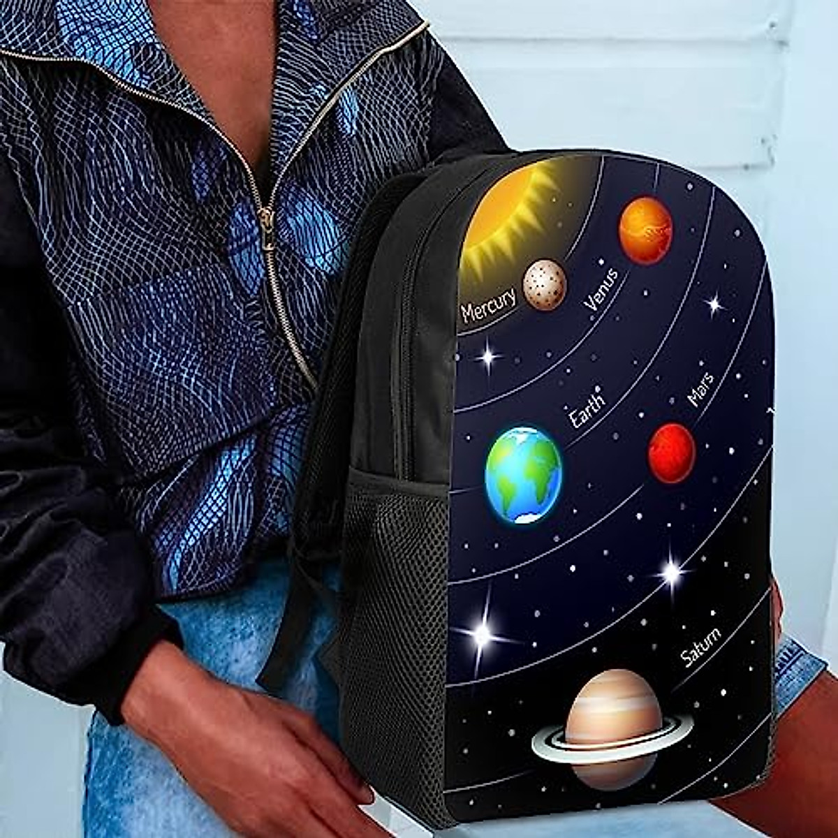 Mumeson Space Planet Backpack Daily Casual Backpacks Satchel for Travel School Large 17 Inches Rucksack Daypack for Girls Boys Backpack with Lunch Bag Messenger Tote Bag Pencil Bag 3 Pack