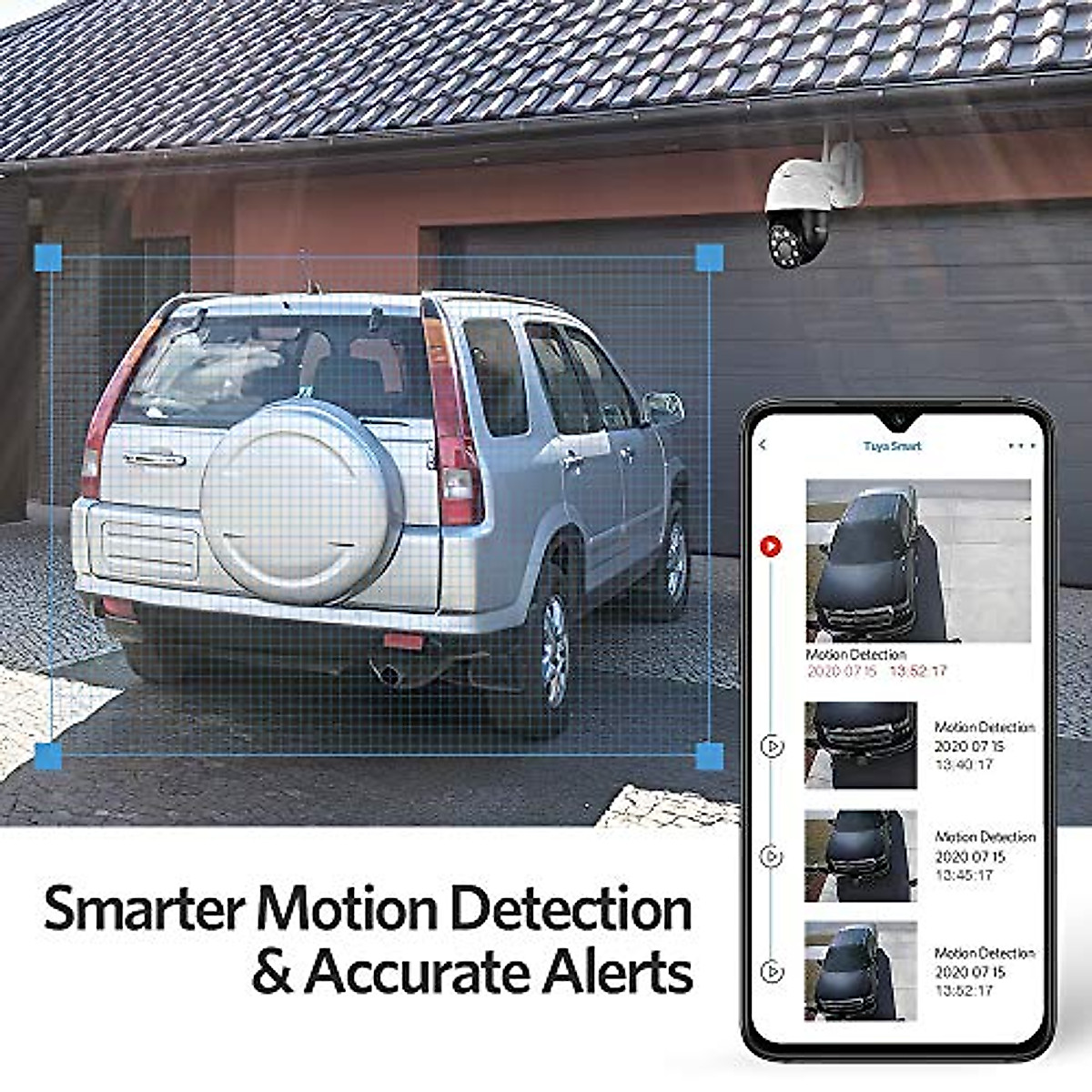 TENVIS Security Camera Outdoor - 1080P Home Security Surveillance IP Camera, Pan/Tilt 2.4G WiFi Camera, IP65 Waterproof, Night Vision, 2-Way Audio, Motion Detection, Cloud Camera, Works with Alexa