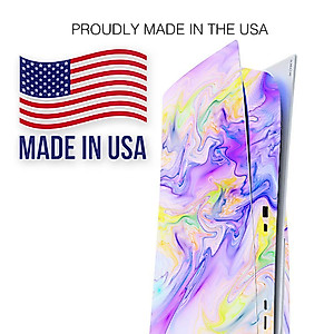 ITS A Skin Skins Compatible with Sony Playstation 5 Console Disc Edition - Protective Decal Overlay Stickers wrap Cover - Pastel Marble Resin Pink Purple Swirls