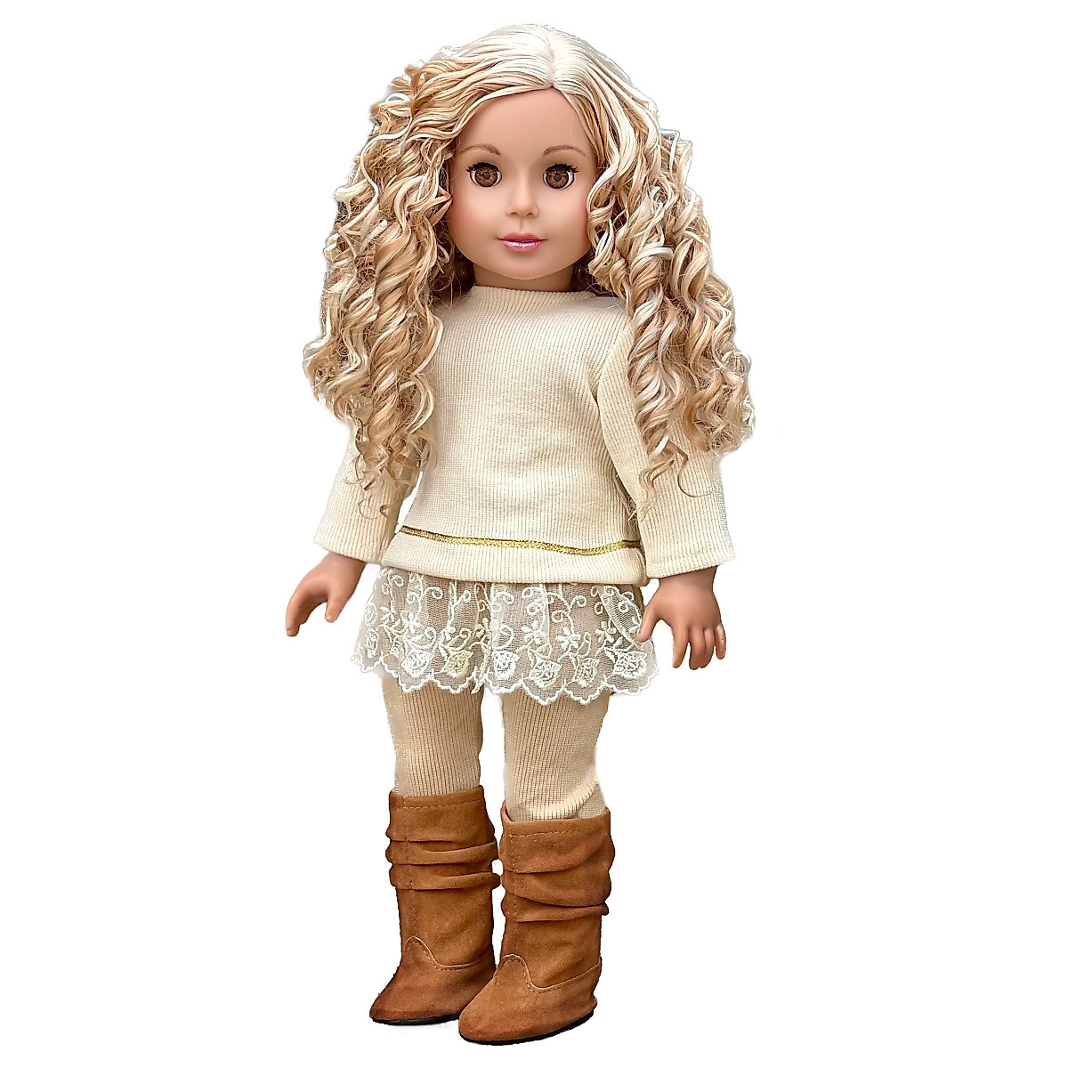- Romantic Melody - 3 Piece Outfit - Tunic, Leggings and Boots - Clothes Fits 18 Inch Doll (Doll Not Included)