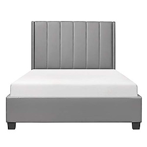 Lexicon Taye Upholstered Platform Bed, Cal King, Gray
