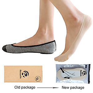 R RELAXIFE Womens No Show Thin Socks Cotton Nylon Low Cut Liner Non Slip hidden Invisible Socks for Flats Sneaker 4-6 pack
