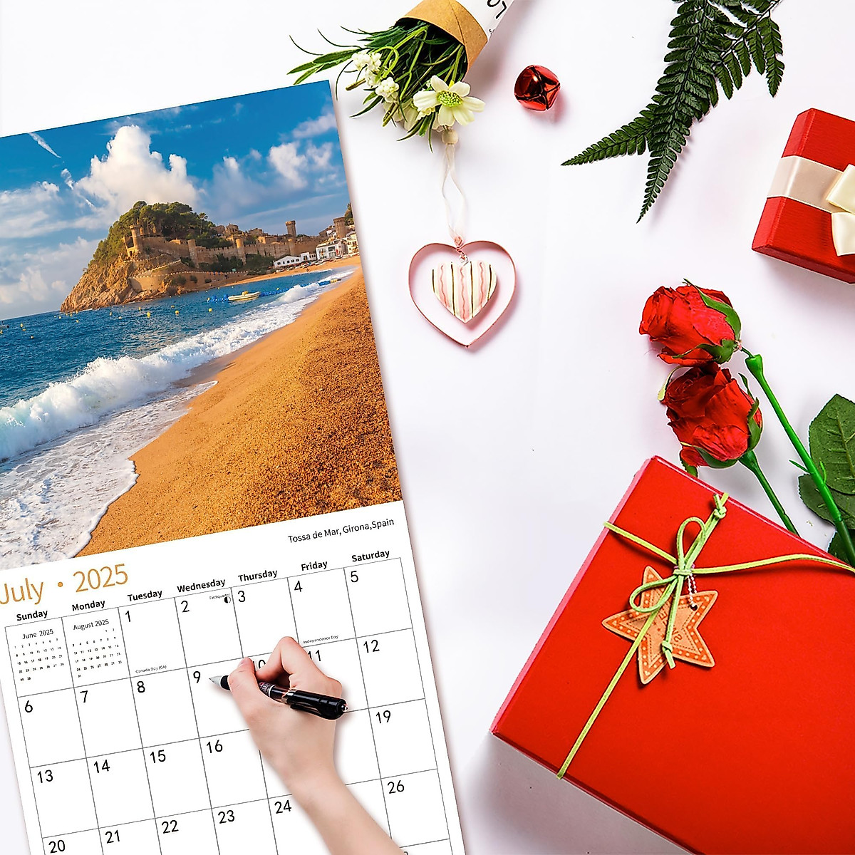 2023 Wall Calendar,14 Monthly Wall Calendar BEACHES Nov. 2022 - Dec. 2023, 12" x 24" Opened,Full Page Months Thick Paper for Gift Calendar Organizing & Planning