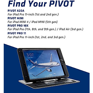PIVOT MN5 Versatile Tablet Case - Fits iPad Mini 5th gen & iPad Mini 4-360 Degree Protection - for Professional Pilots, General Aviation - Gray