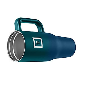 IRON °FLASK Co-Pilot 40 oz Insulated Tumbler with Straw & Flip Cap Lids - Cup Holder Bottle for Hot or Cold Drink - Leak-Proof, Double Walled - Water, Coffee Portable Travel Mug - Dark Night