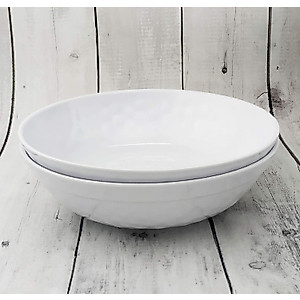 KX-WARE Melamine Serving Bowls - 2pcs 11inch Larger Salad Bowls/Mixing Bowls,White Color| Break-resistant 100% Melamine Bowls | Dishwasher Safe,BPA Free