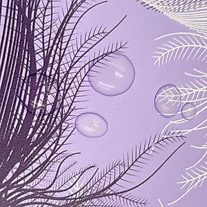 Yifasy Shelf Liner Purple Feather Removable Furniture Paper Cover Drawer Chest Cabinet Doors 17.8 Inch by 9.8 Feet