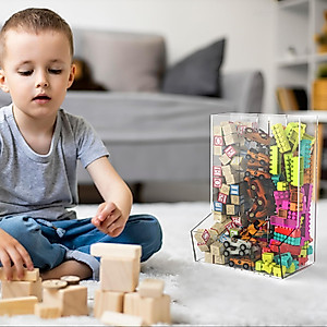 NiHome Acrylic Wall Toy Dispenser, 3 Removable Compartments Wall Mounted Toy Organizer & Storage Bin for Kids Playroom, Clear Stand Box & Hanging Holder for Toys, Lego, Snacks, Coffee Pod Capsules