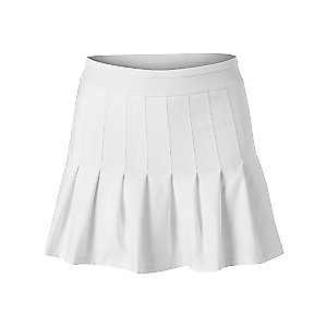 Lucky In Love Long Retro Pleated Skirt (White, Small)